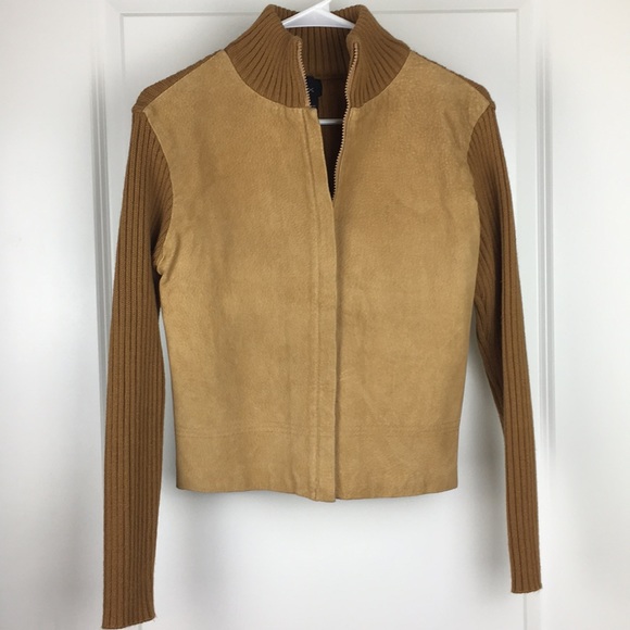 Jackets & Coats | Suede Chunky Rib Knit Jacket | Poshmark
